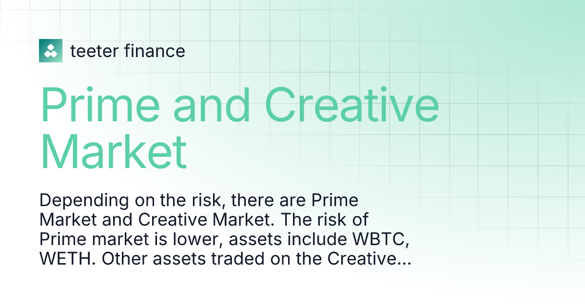 Prime and Creative Market | teeter finance